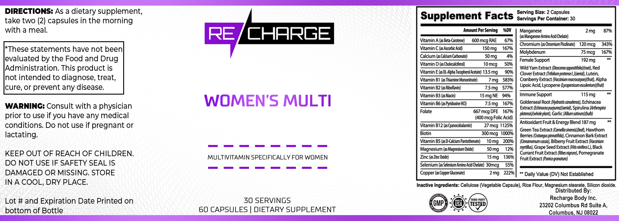 Women's Multivitamin – Recharge Supps